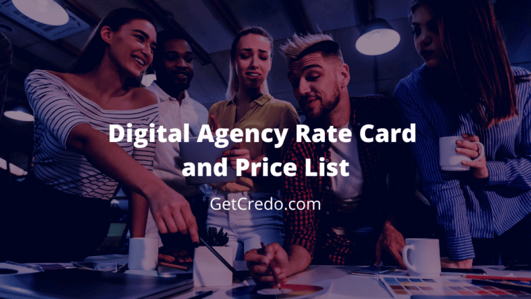 Digital Marketing Agency Rate Card and Price List | Credo