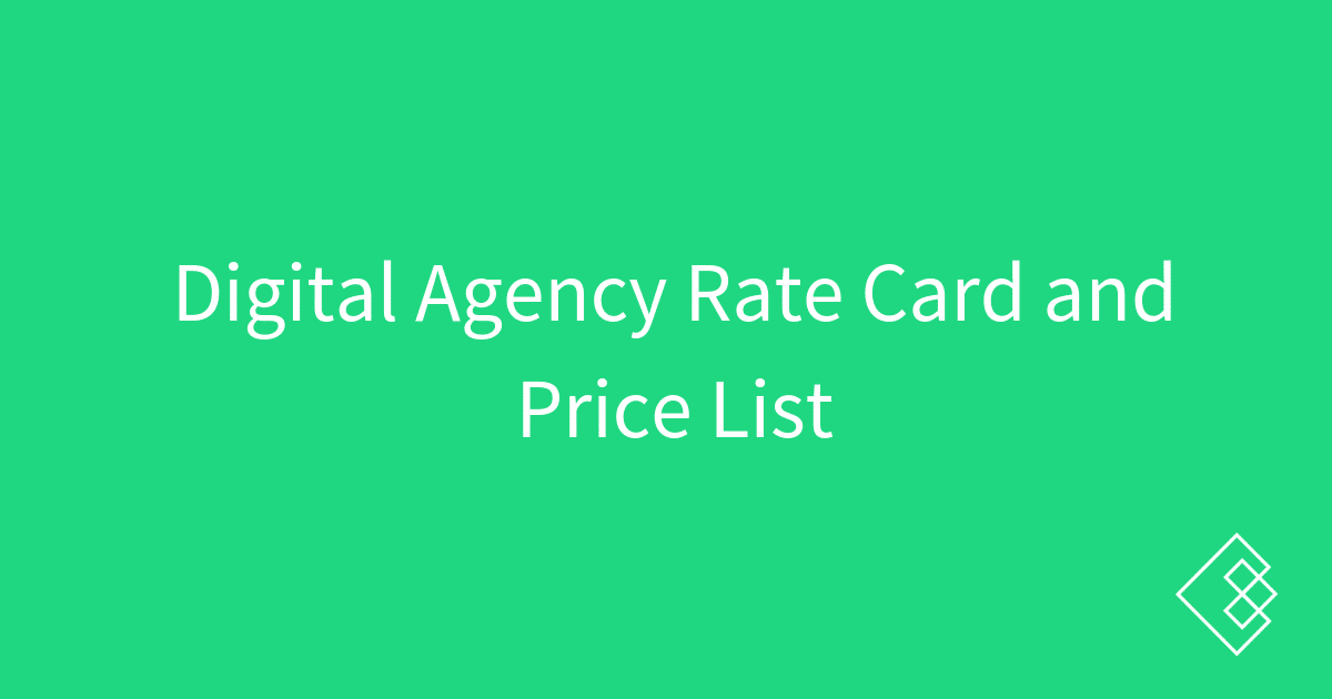 Digital Agency Rate Card and Price List - Credo